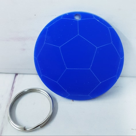 10 x Blue Acrylic Etched Football Keyring Offer (WC1418) | Woodform Crafts