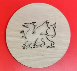 12 x Oak Veneer 3D Welsh Dragon Coaster (WC2356) 20% Off | Woodform Crafts