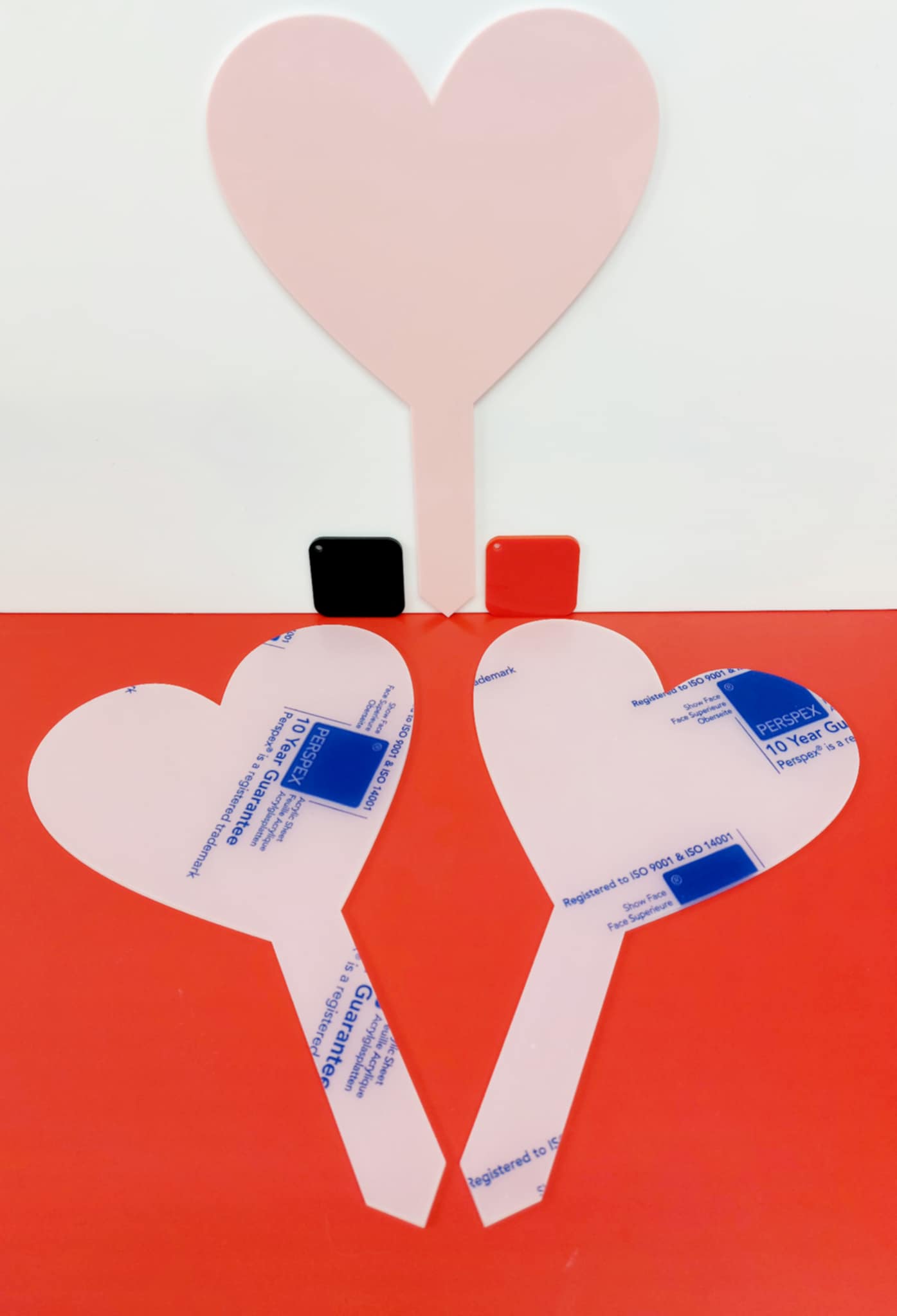 Mixed Acrylic Heart Grave Marker (WC1340) | Woodform Crafts