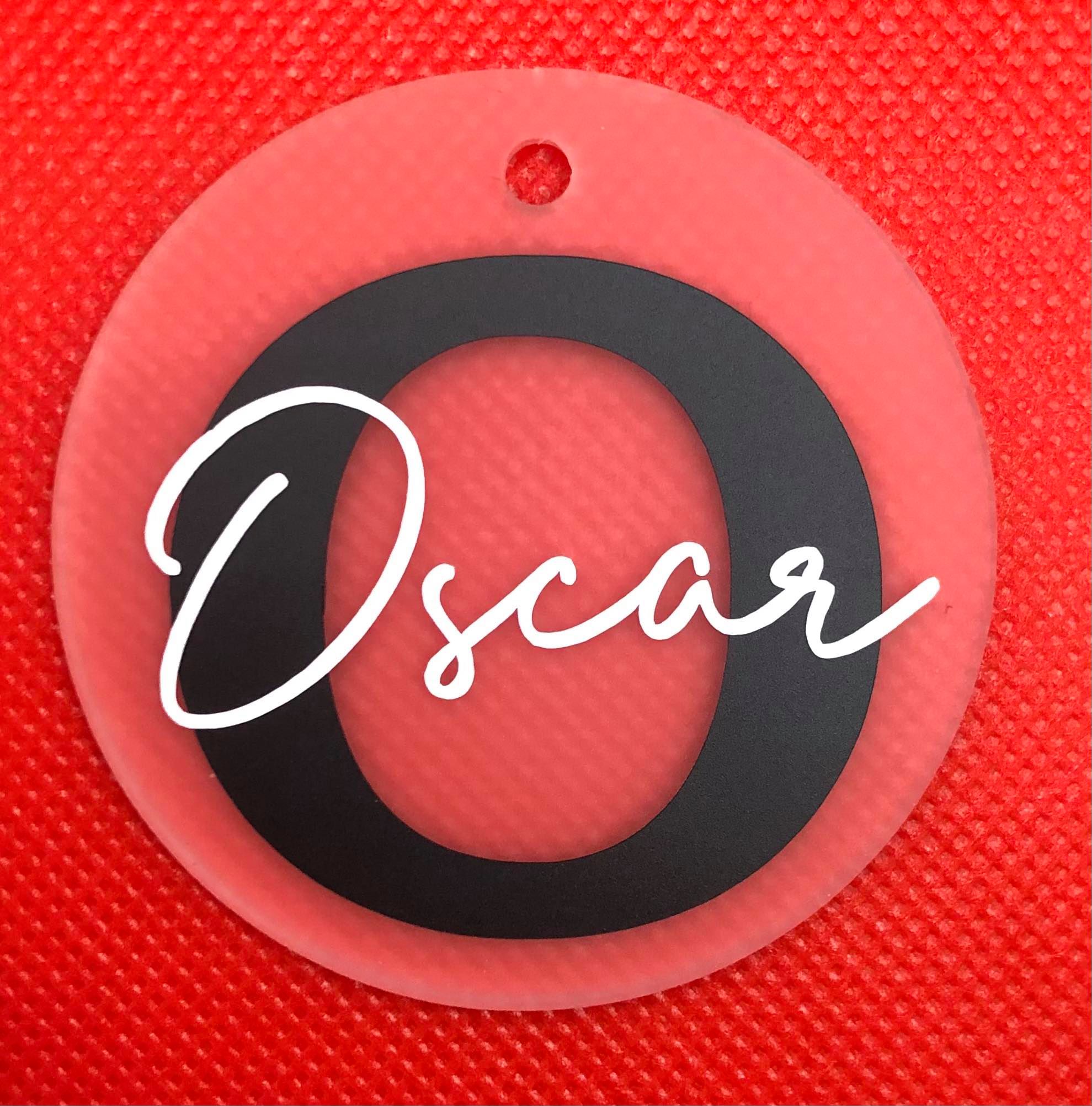 Personalised Vinyl Overlay Initial & Name For 5cm Circle Keyring ...