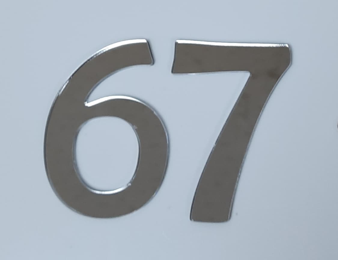 White Acrylic House Sign Number (WC1671) HSP | Woodform Crafts