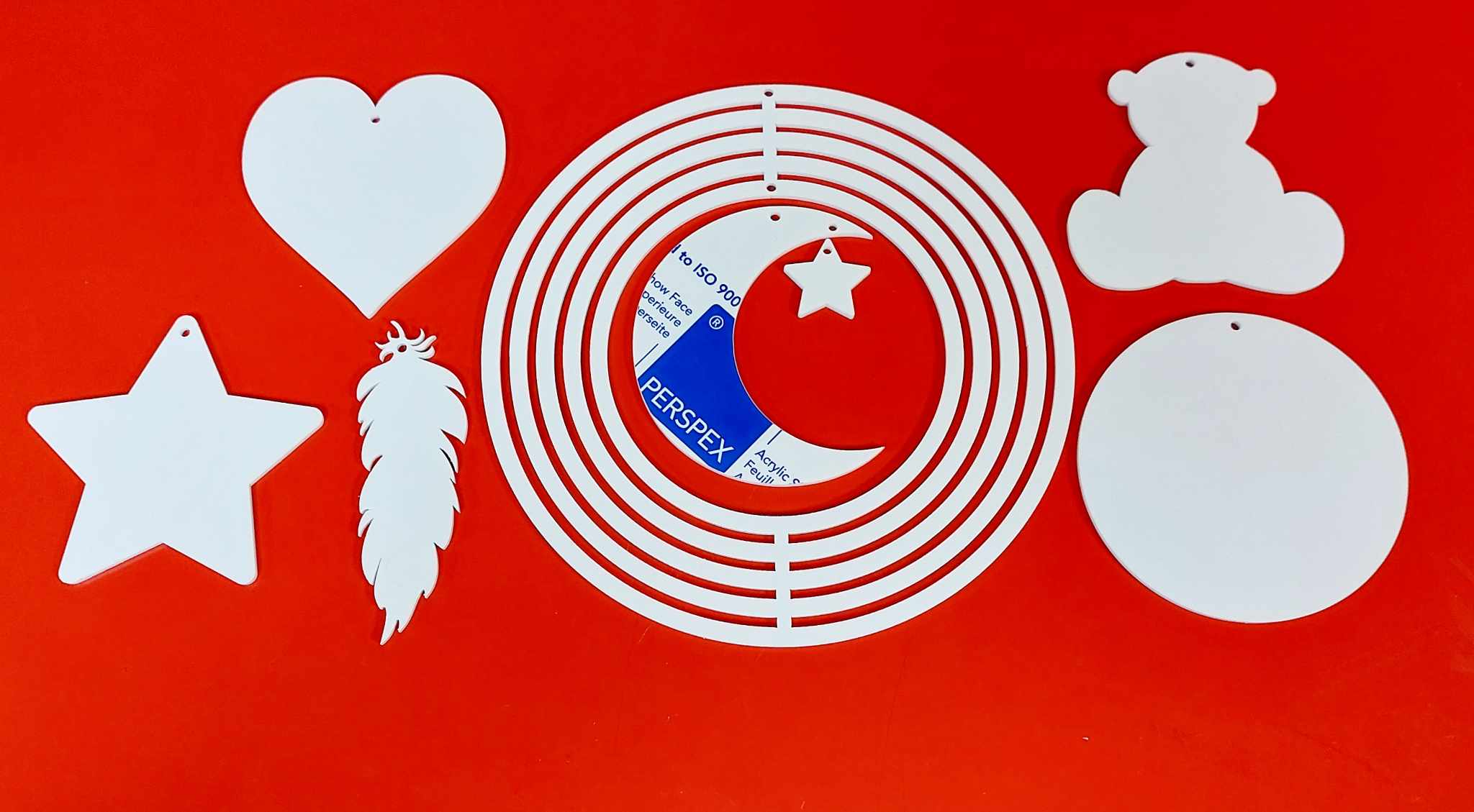 White Acrylic Circle Wind Spinner With Pick & Choose Inners (WC2034 ...